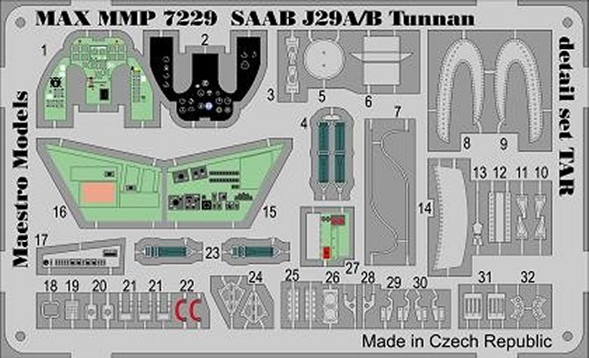 Maestro Models 1/72 SAAB J29A/B Tunnan detail set